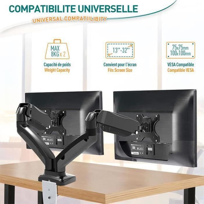 SUPPORT ECRAN - FIXATION ECRAN ELIVED Support 2 Ecran PC jusqu'à 32 ...