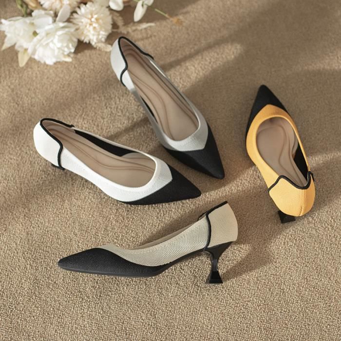 Escarpins Femme Talon Haut Confortable Bout pointu Bicolore - Achat ...