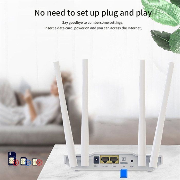 Routeur Sans Fil 4G WAN LAN plus 150 Mbps, 4 Antennes, Carte SIM LTE ...