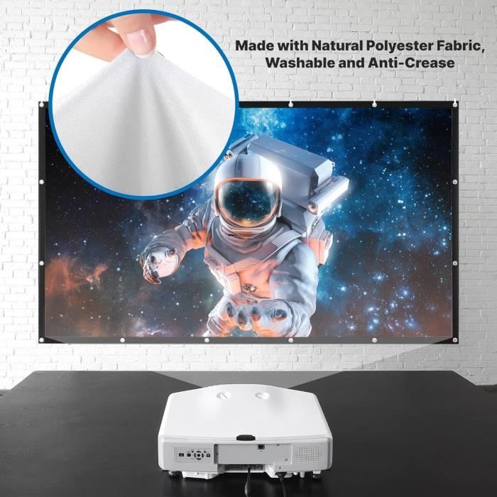 Écran De Projection Portable Pliable - 120" 16:9 Hd 4K - Léger - Pour ...