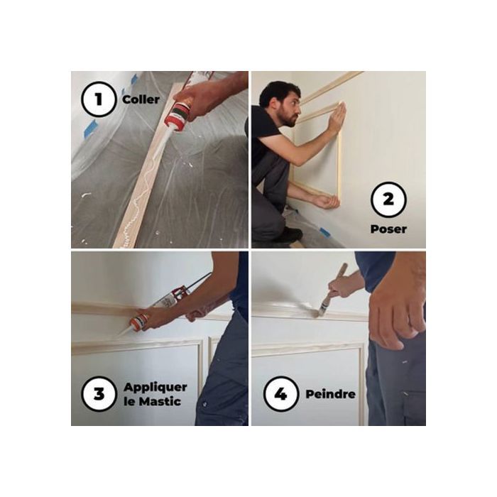 Kit moulure plate pour porte placard dressing Copenhague décoration ...