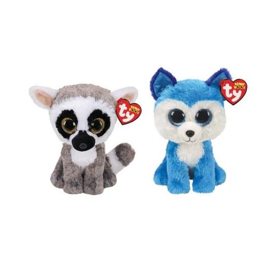 Ty - Peluches - Beanie Boo's - Linus Maki & Prince Husky - Cdiscount ...