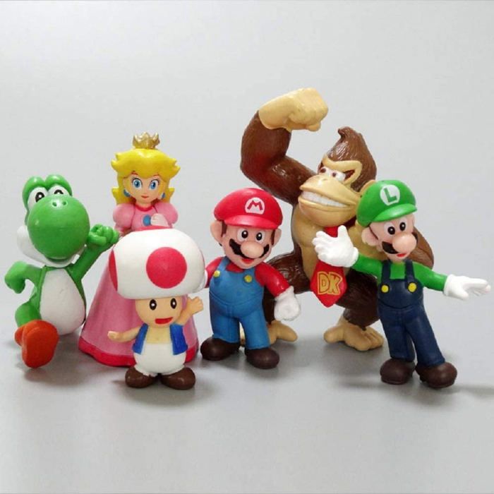 Super Mario Figurines Jouets Ensemble De 6 Figurines Mario Avec Luigi ...