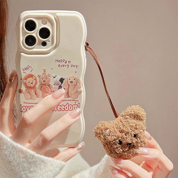 "Coque iPhone 11 Pro Max avec bracelet en perles, motif ours pailleté - compatible, élégante et ...