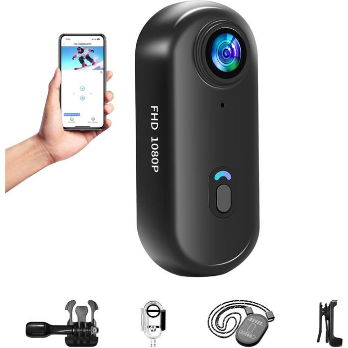 Baobylon Nouvelle Version Mini Caméra Sport 1080P WiFi Camera de Poche ...