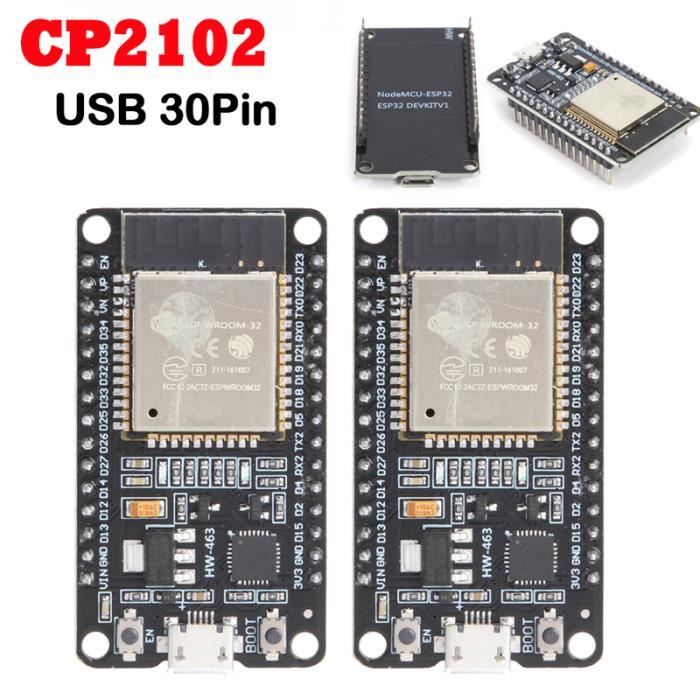 CP2102 Type-C Kit-Carte de développement ESP32 30Pin carte d'installation WiFi + Bluetooth ultra ...