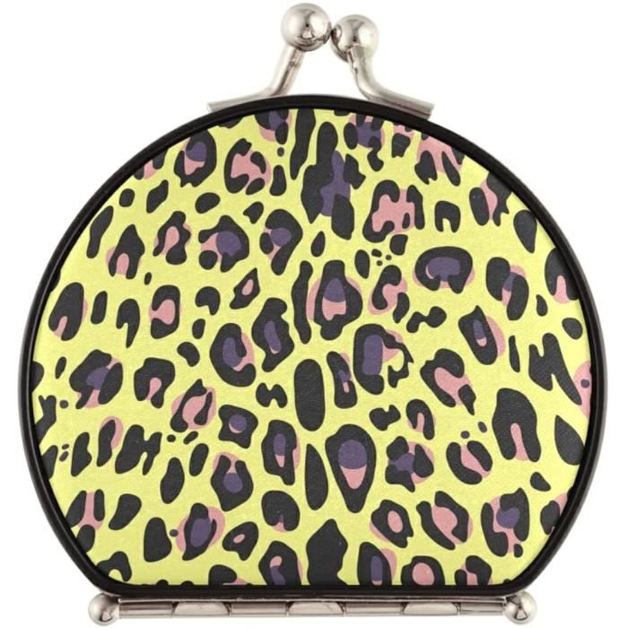 Imprimé Léopard Jaune Foncé Miroirs de Maquillage Compact Rond Miroir ...