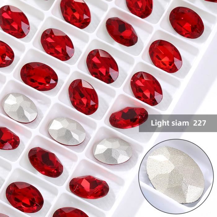 Renfort-patch,Cristal ovale brillant AB couleur K9 verre Strass pour ...