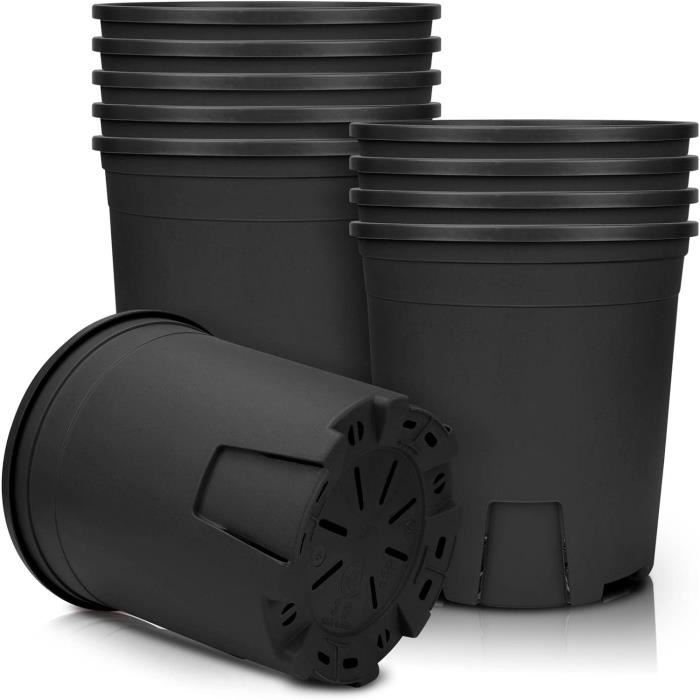 Pots De Fleurs, 14.2Cm 10Pcs Pots De Plantes En Plastique Avec Trou De ...