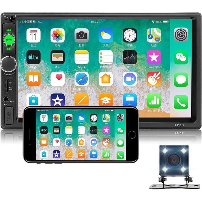 7 Pouces Autoradio Bluetooth avec Miroir Link-1080P 2 DIN MP5 Player ...