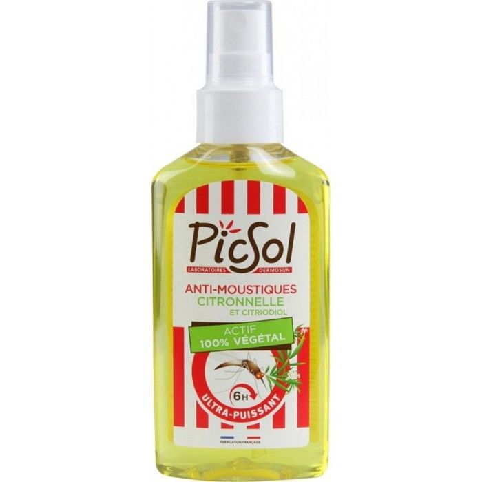PicSol Spray Anti-Moustiques Citronnelle/Citriodiol Actifs 100% Végétal ...