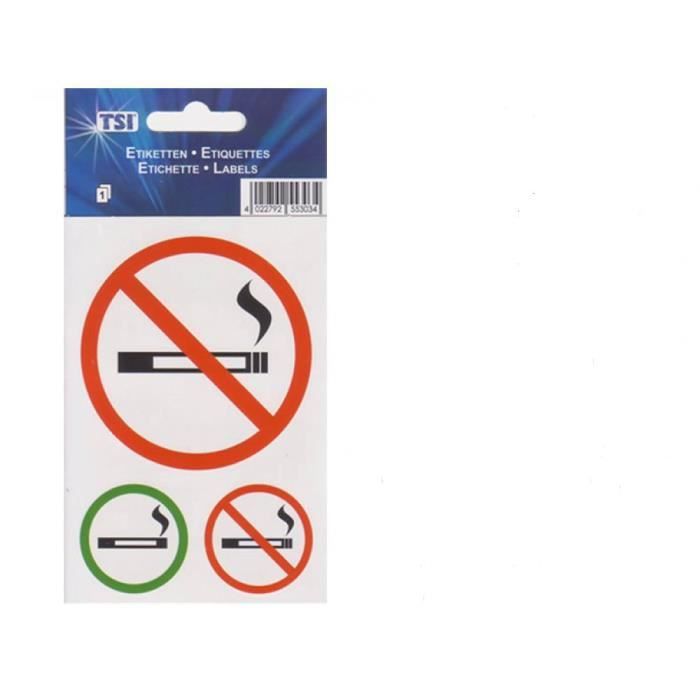 2X AUTOCOLLANT STICKER INTERDIT DE FUMER + 1X AUTORISER A FUMER ...