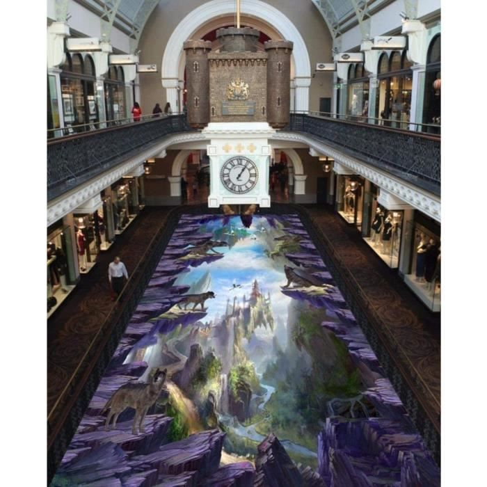 Autocollant de sol Pvc 3D décoratif personnalisé photo papier peint ...