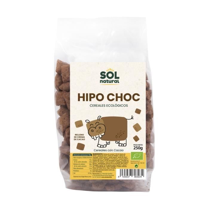 SOL NATURAL - Céréales hypo choc fourrées au chocolat Bio 250 g ...