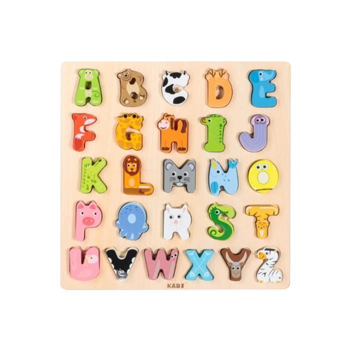 Casse-Tete Laissez Le Puzzle Lettre, Planche En Bois Abc, Cadeau Jouet ...