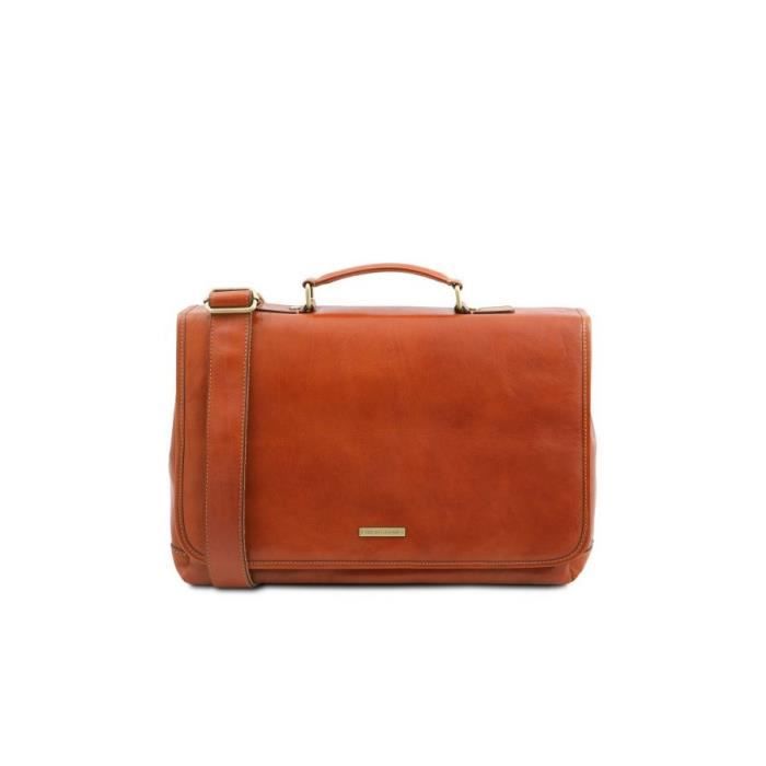 Mantova Cartable smart Multi Compartiments en Cuir Avec Rabat Tuscany ...