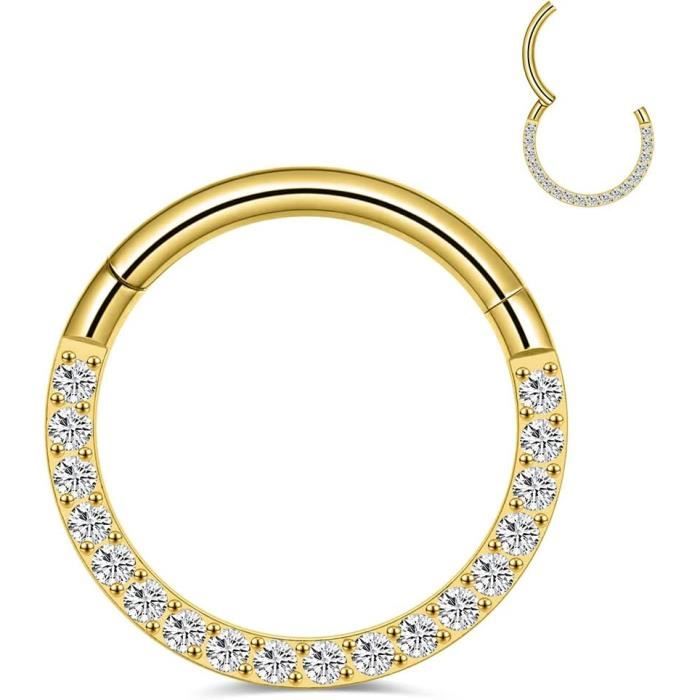 Anneau De Nez En Acier Chirurgical 316L Cz Pour Septum, Bijoux De Corps Pour Hélix, Tragus ...