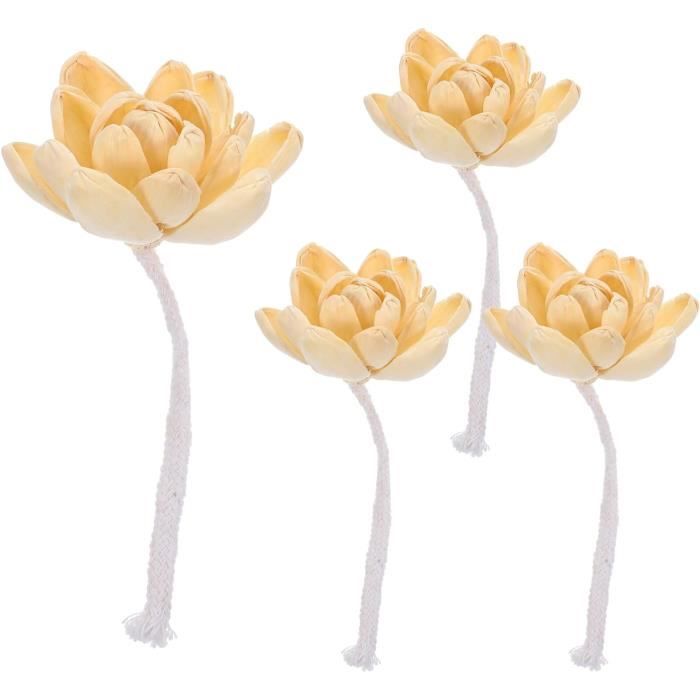 Bâtons Diffuseurs De Roseaux Naturels 4 Pièces Recharge De Placement De Fleurs Huile Essentielle ...