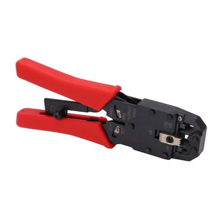 Pince à dénuder et sertir à cliquet CIKONIELF - Blanc - Outil de sertissage réseau multi-usages ...