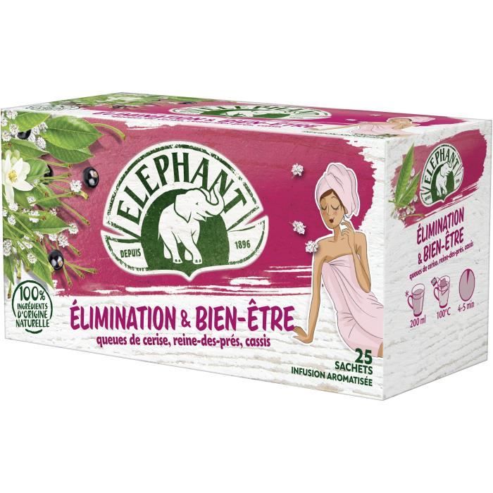ELEPHANT Infusion aromatisée Elimination & Bien-être - 25 sachets ...