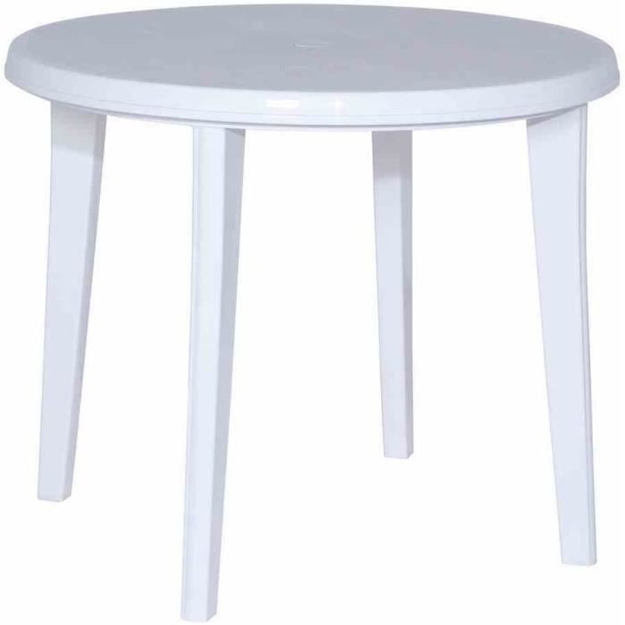 Jardin 137212 Lisa Table en Plastique Blanc Ø 90 x H 73 cm - Cdiscount ...