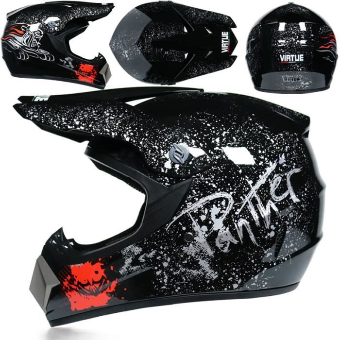 RUMOCOVO® Casque de moto unisexe noir pour adultes, pour Motocross ...