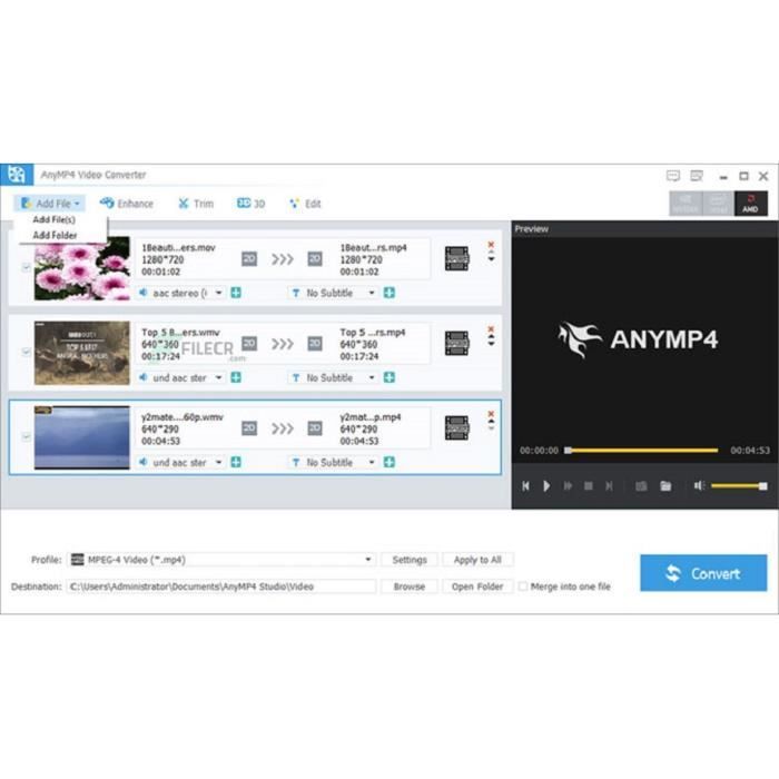 AnyMP4 Video Converter 7.2.56 PC WINDOWS ACTIVATION À VIE EMAIL LIVRAISION EXTRA-RAPIDE (20s) (à ...