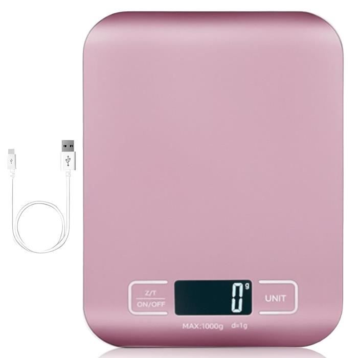 Balance De Cuisine Numérique - 10 Kg-1 G - Rechargeable Par Usb - Avec ...