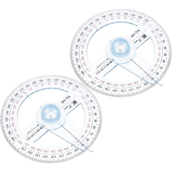 Règle Outil de Dessin Cercle règle 2 pièces rapporteur d'onglet jauge d ...