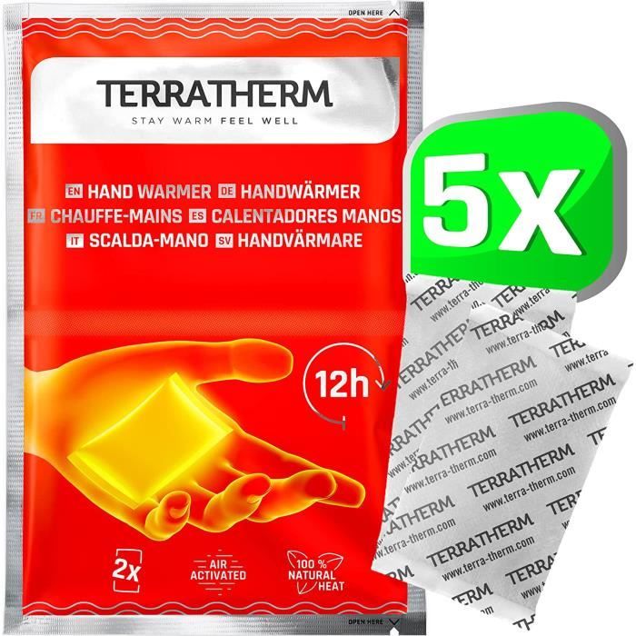 TerraTherm Chauffe-Mains - 5, 10 ou 30 Paires - Chauffe Mains de Poche ...