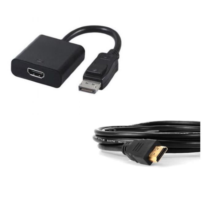 Adaptateur convertisseur Display port vers HDMI + Câble HDMI 1,5 mètre ...