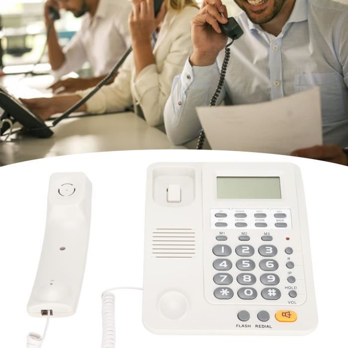 SURENHAP Téléphone de bureau KX‑T6009CID Téléphone Filaire de Bureau Téléphone Fixe Filaire avec ...