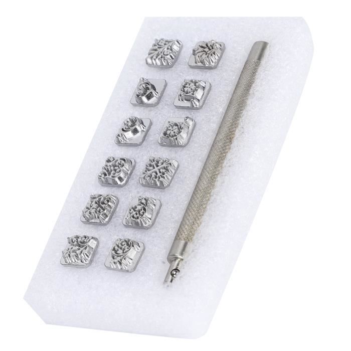 Tbest Outil de poinçon d'estampage 12 pièces estampage poinçon outil ...