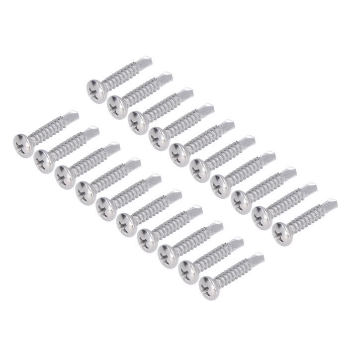 Tbest Round Head Screws, M4.8x25 100PCS Self Drilling Screw for DIY ...