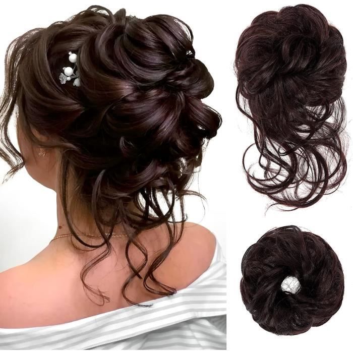 Postiche Chignon Désordonné,Chouchou Postiche Ondulé Faux Chignon ...