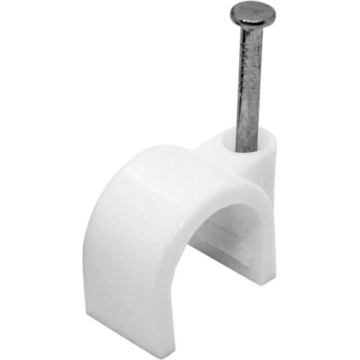 100X Collier De Serrage À Clou 10Mm Pour Câble Blanc - Collier De ...