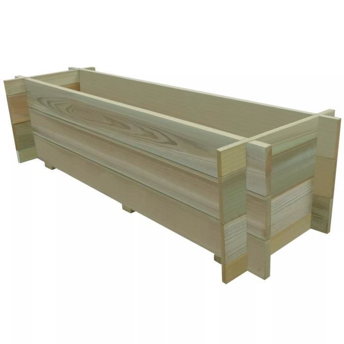 Jardinière pour fleurs ou légumes Bois de pin imprégné 120 cm Brun ...