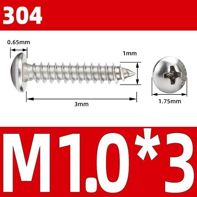 VIS,WHITE-50 Pcs--Vis autotaraudeuse M1.0 à tête ronde en acier inoxydable 304, vis à bois ...