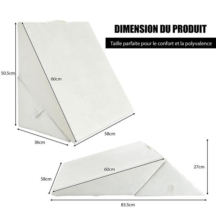 GIANTEX Oreiller Triangulaire, Coussin Réglable en Mousse à Mémoire de ...