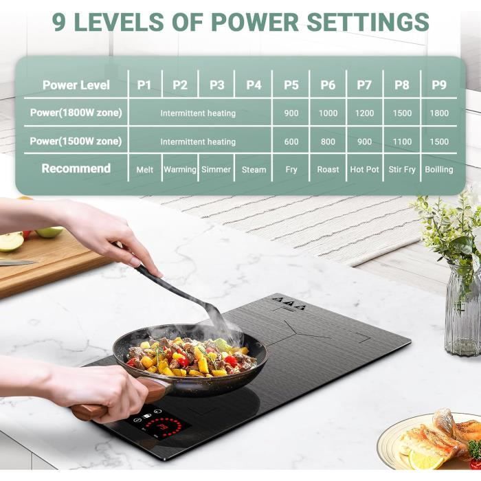 Plaque À Induction 2 Plaques Avec Zones Flexibles, Double Plaque De ...
