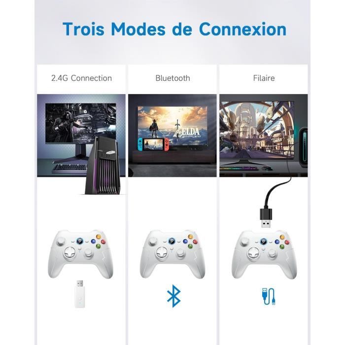 Manettes Pc Ps3 Sans Fil Rechargeable, 9013Pro Manette Switch Pro Sans ...