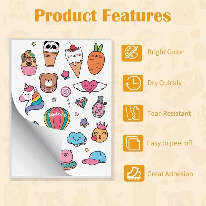 Papier Autocollant Transparent -25 Feuilles Papier Transparent ...