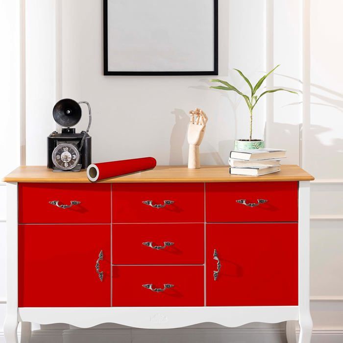 Film autocollant en vinyle brillant pour meubles et armoires ...