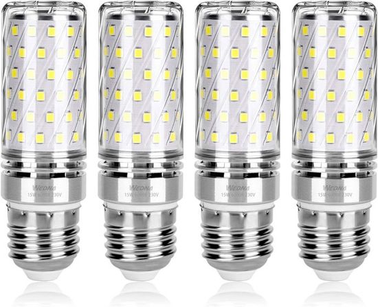 Ampoules LED E27 15W Blanc Froid 6000K 1700LM quivalent 120W Ampoule Incandescente Ampoules de ...