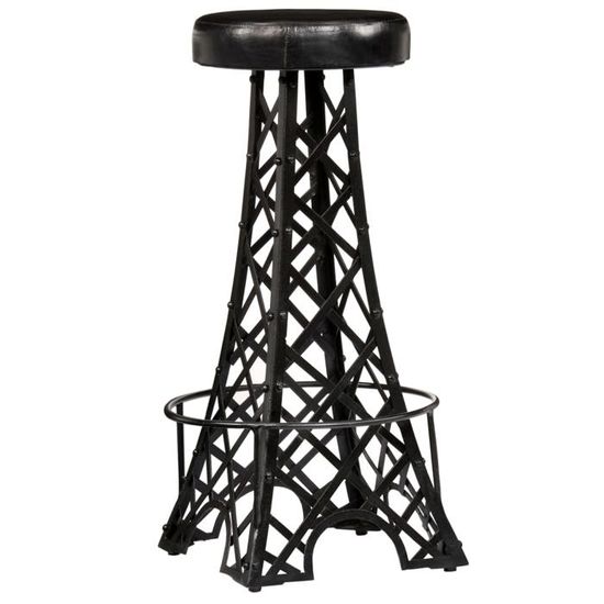 Lot de 2 Chaises de bar - UU - Tabourets de bar - cuir véritable t90 ...