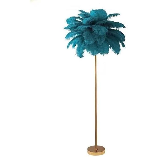 Lampadaire en Plumes d'autruche Naturelles, Lampe sur Pied de Chambre à ...