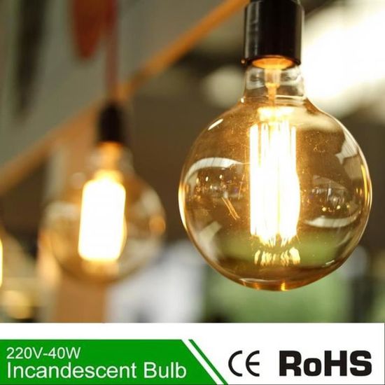 Lampes Ampoules a Globe Grosse LED Edison E27 G80 40W Blanc Chaud ...