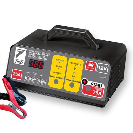 Auto7 708950 chargeur de batterie 25A avec aide au démarrage 75A 12V de ... Auto7 708950 chargeur de batterie 25A avec aide au démarrage 75A 12V de ...