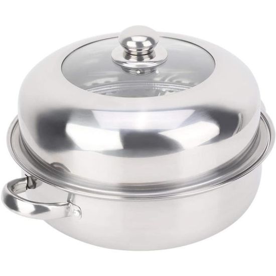 Marmite À Vapeur Simple Couche D'Acier Inoxydable De 28Cm Avec Insert ...