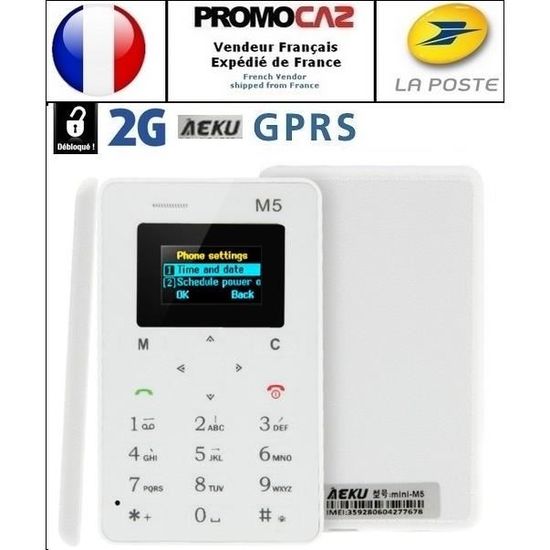 AEKU M5 blanc, GSM 2G, Micro-SIM, GPRS - Cdiscount Téléphonie